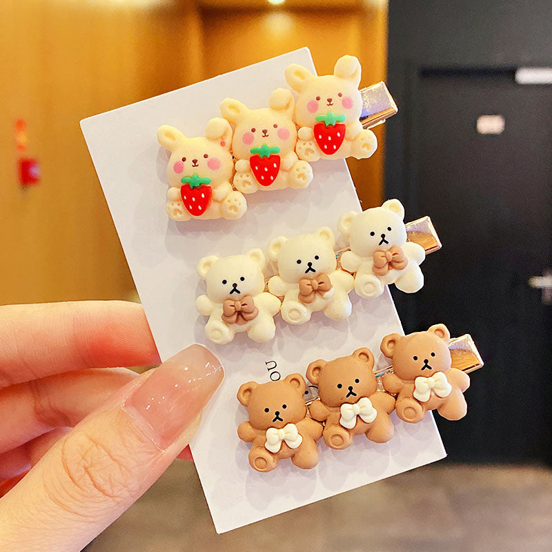 Korean Cute Bear Hair Clips – Her Dream Store